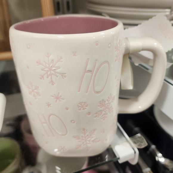 Kitchen | Rae Dunn Shiny Pink And White Snowflake Mug | Poshmark